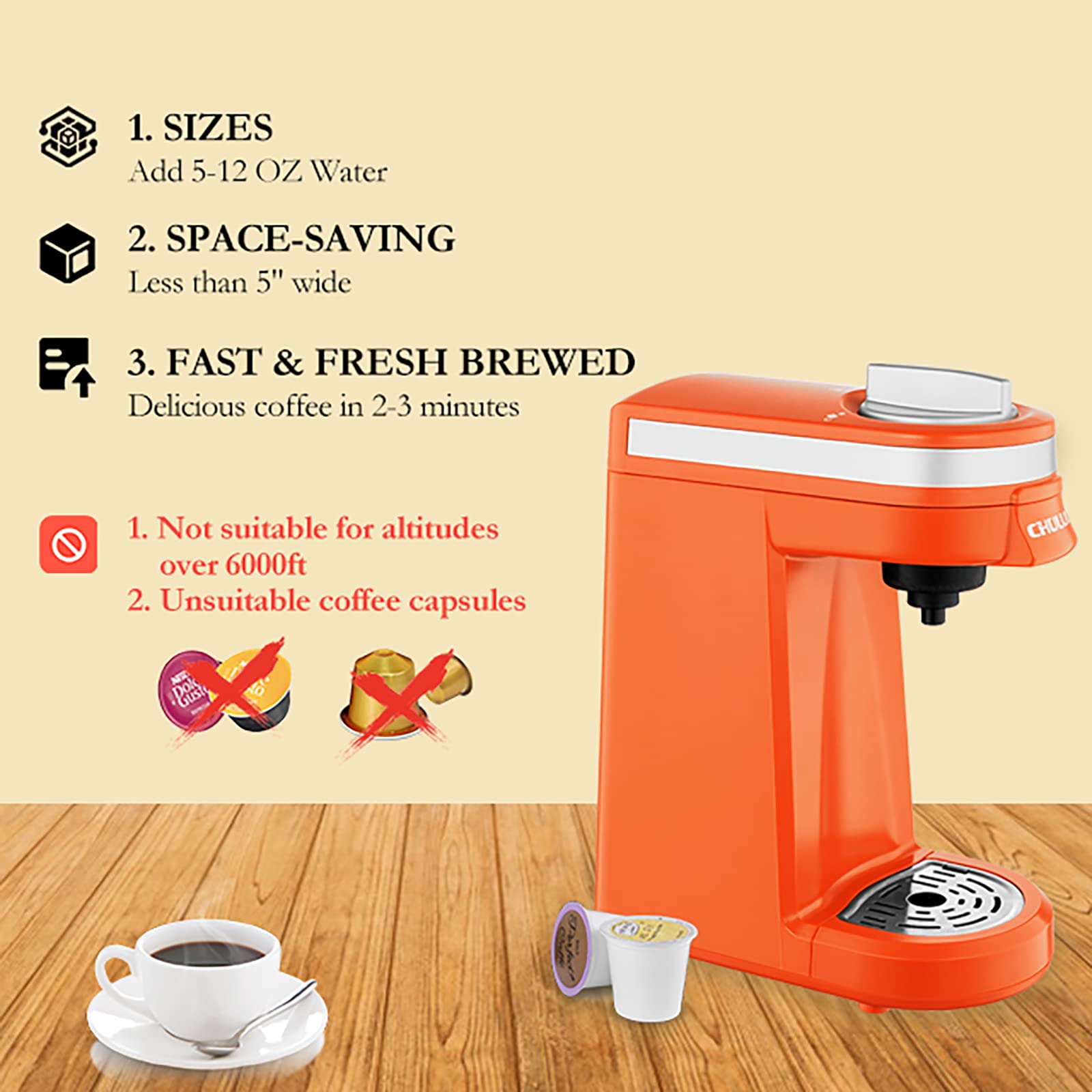 Mua CHULUX Mini Coffee Maker for K Capsule, Single Serve Coffee Maker ...
