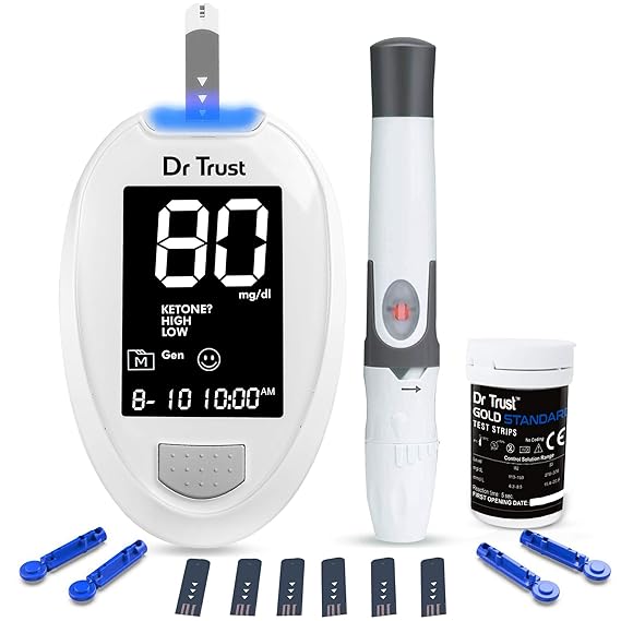 Dr Trust (USA) Fully Automatic Blood Sugar Testing Glucometer Machine ...
