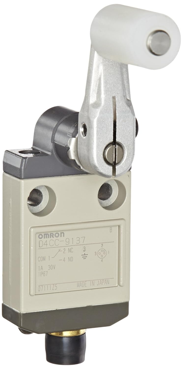 Omron D4CC-9137 Miniature Limit Switch, Indicator Light, Low Force Lever, 1A at 30VDC Rated ...