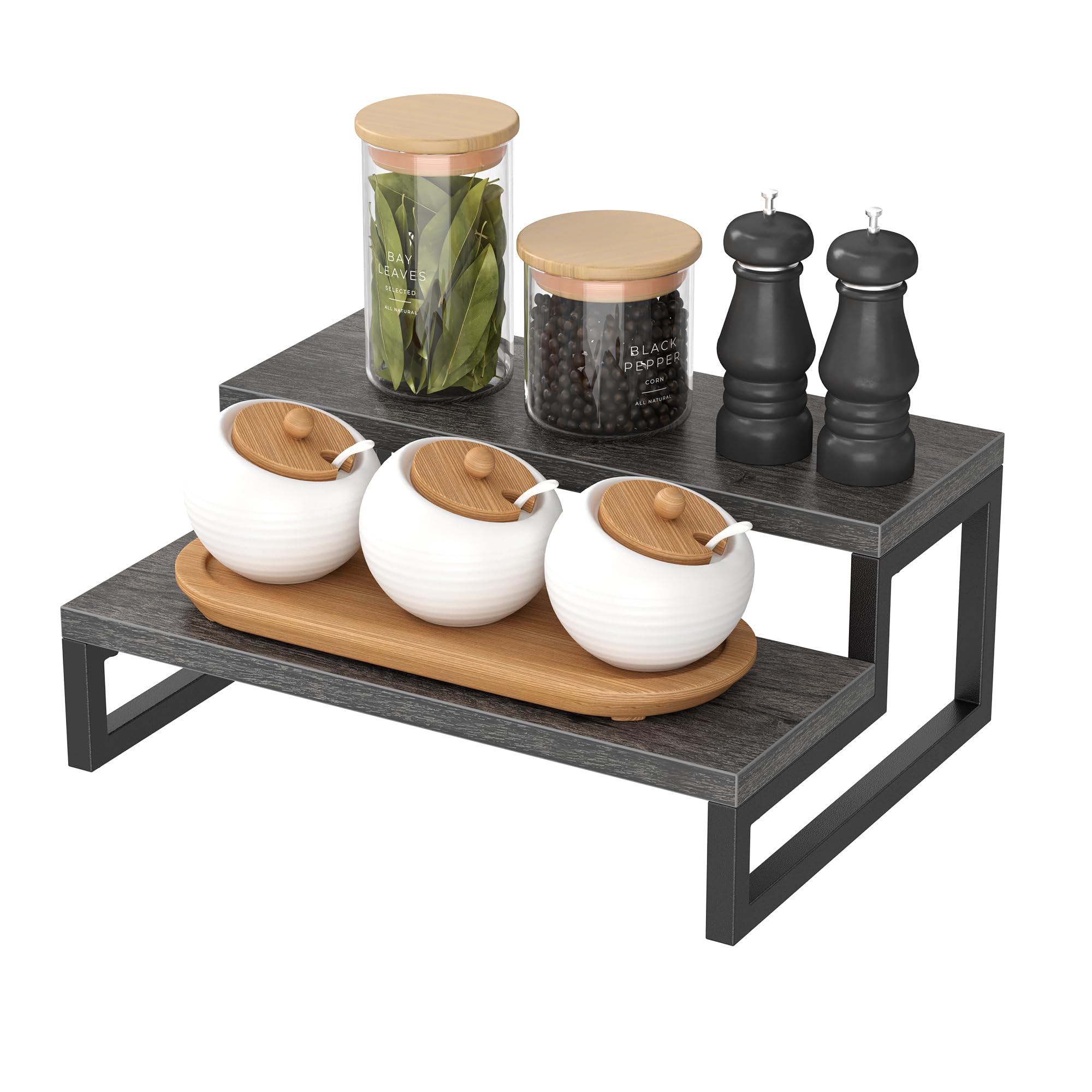 Waissdea Wood Display Riser Stand, Wooden Display Riser Shelf, Kitchen ...