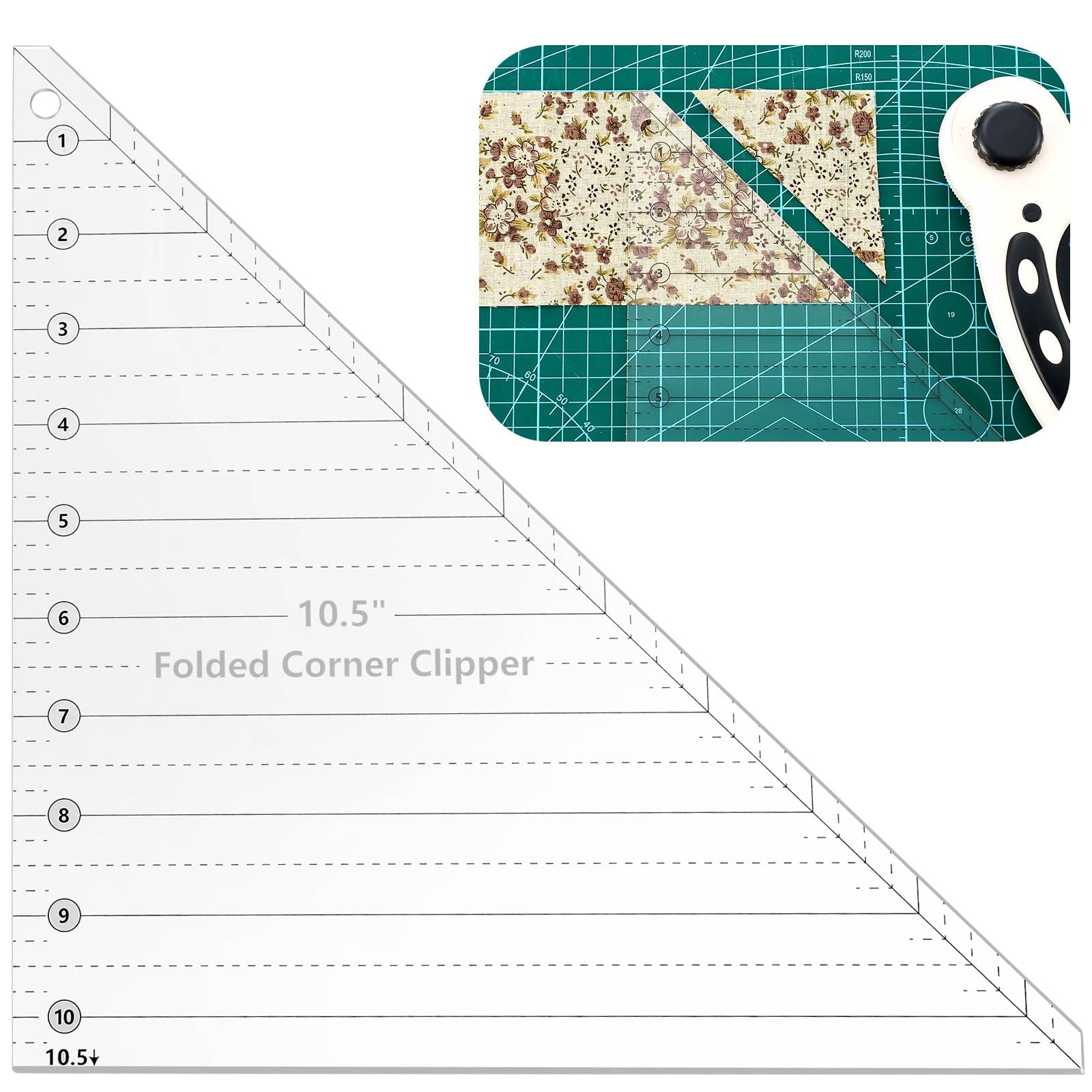 Kigley Simple Folded Corners Ruler 10.5 Inch Acrylic Folded Corner ...