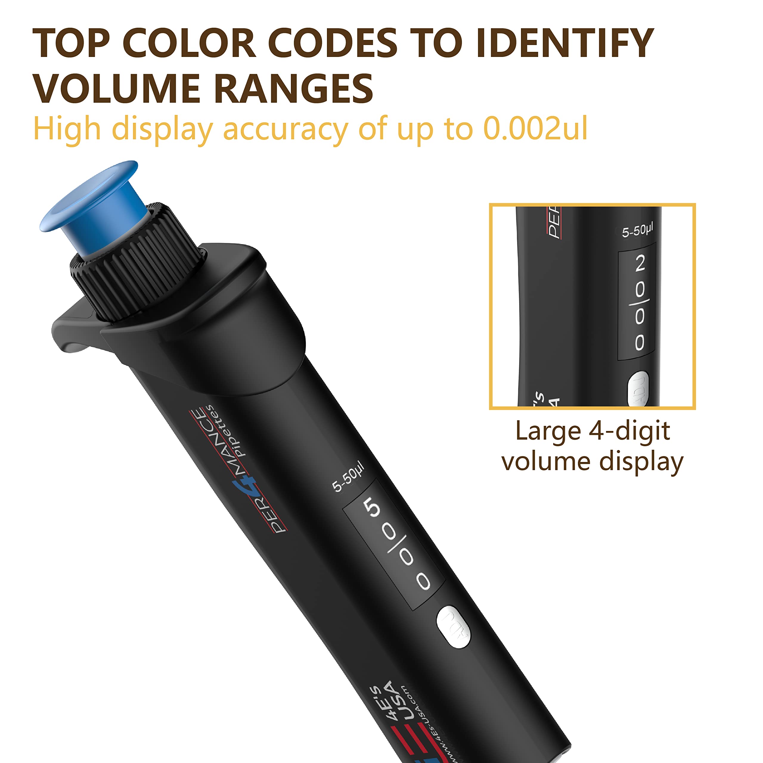 Mua Pipette - 5~50µL Adjustable Single Channel Pipette, ISO Calibrated ...