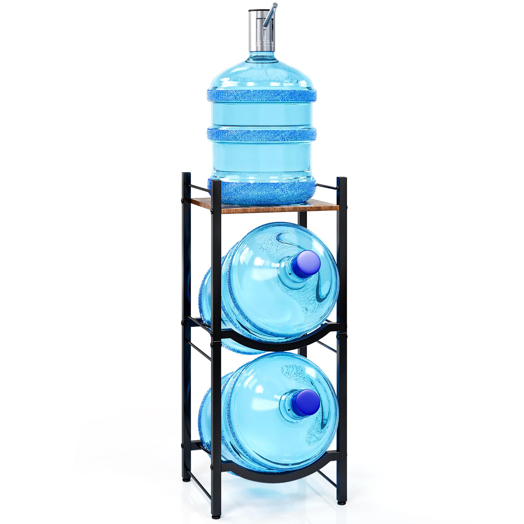 TC-HOMENY 5 Gallon Water Jug Holder, 3-Tier Water Bottle Rack for 5 ...