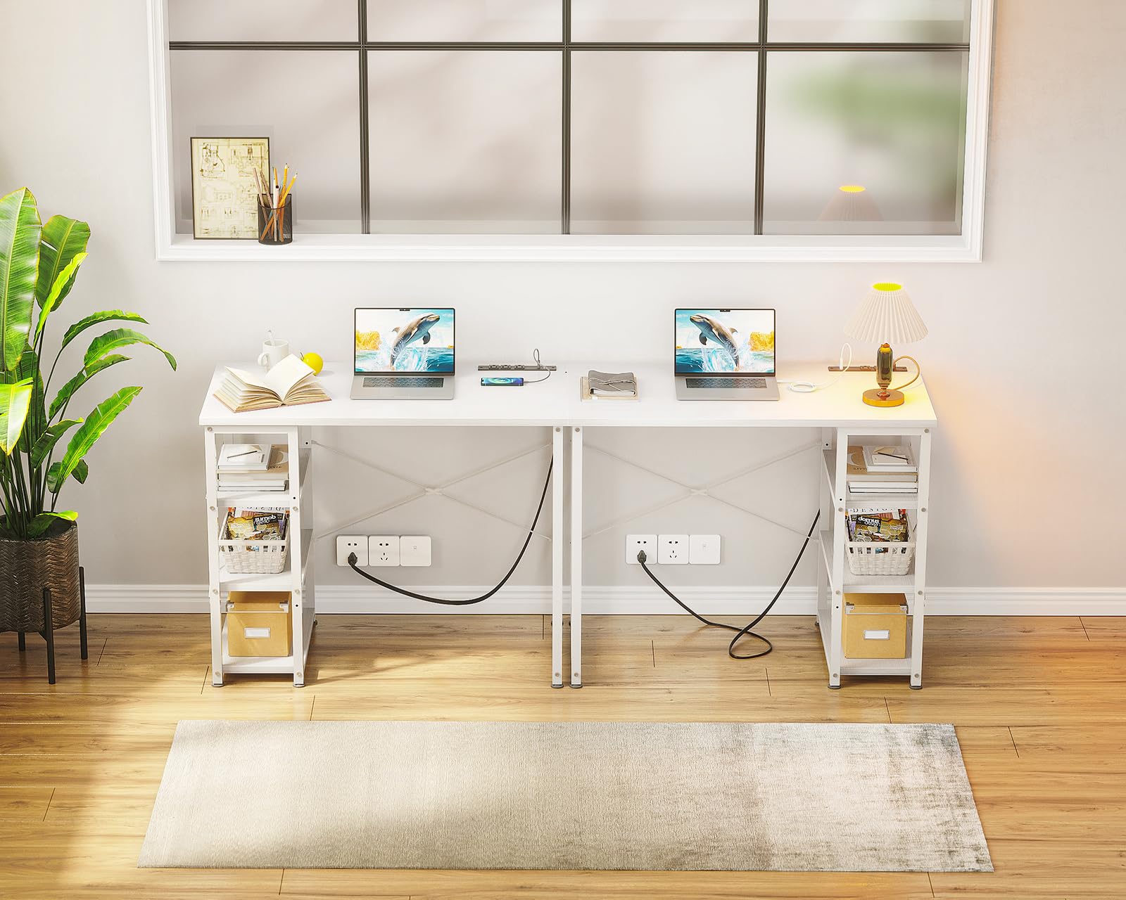 AODK Laptop Desk Small Desk, 32 Inch Computer Desk With Power Outlet ...