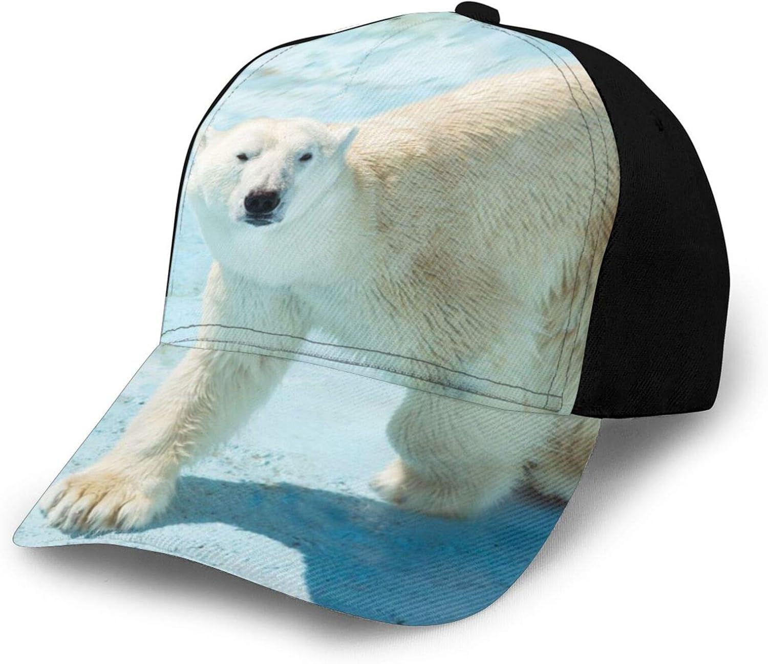 A Polar Bear Baseball Cap Adjustable Sports Sun Hat for Women Black ...