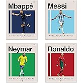 Amazon.com: Gioudfa Soccer Star Posters for Boys Bedroom Ronaldo Canvas ...