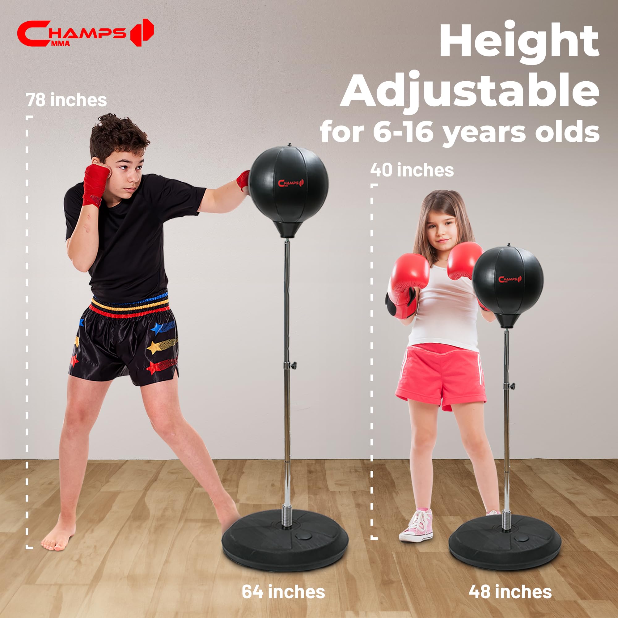 Mua Champs MMA Punching Bag for Kids with Stand | Freestanding Reflex ...