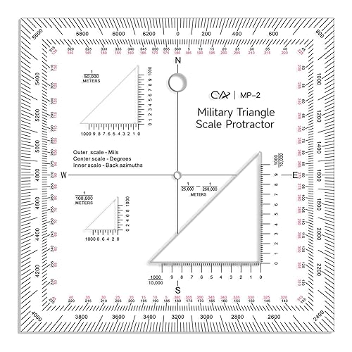 CYA Military Map Protractor Coordinate Scale Map for Land Navigation ...