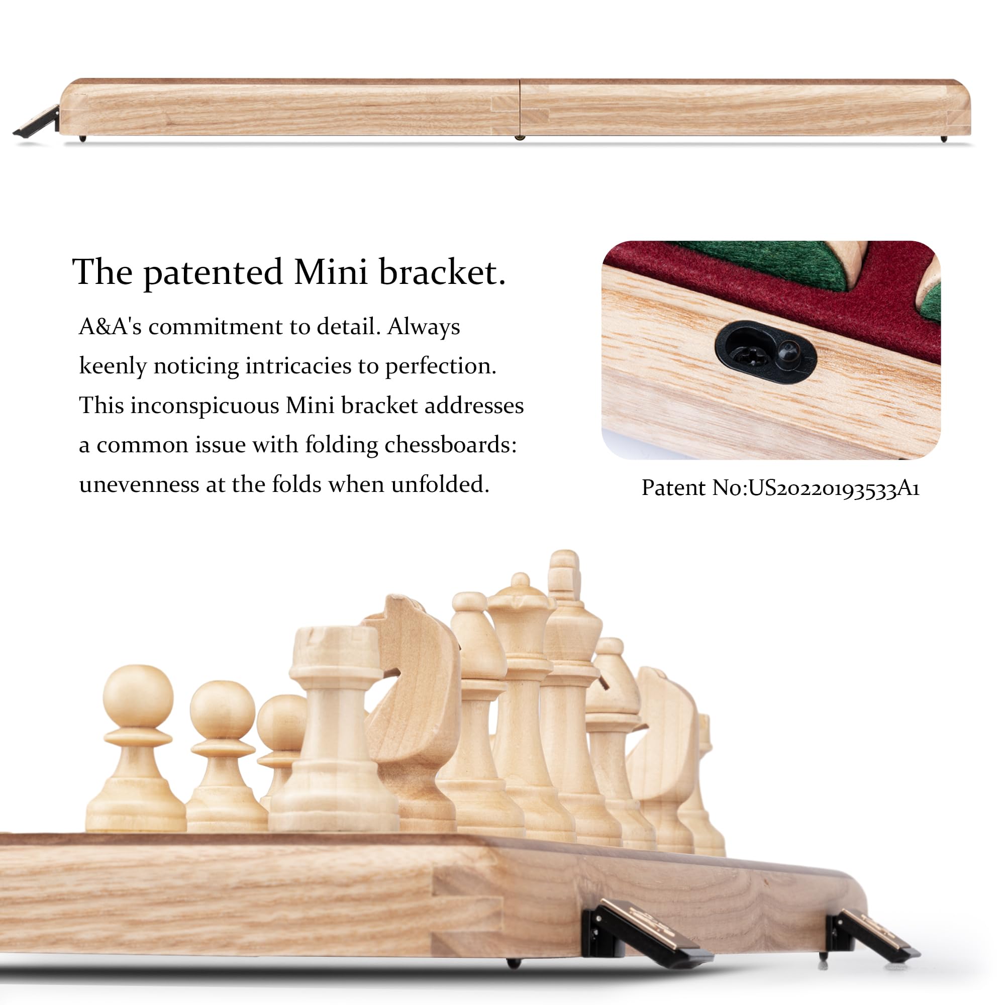 Mua A&A Premium Natural European Ash Folding Chess Set, w/ 15" Board ...