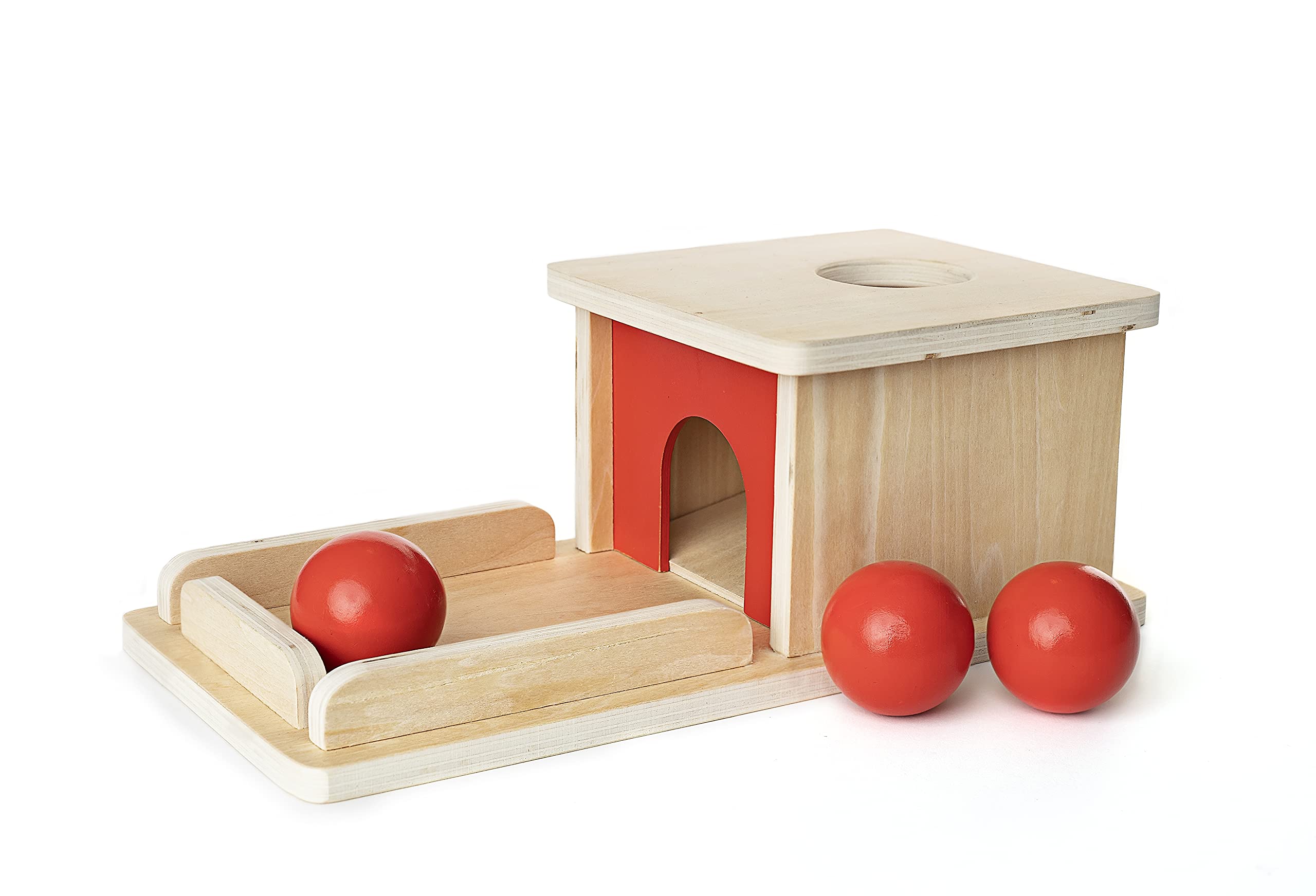 Mua Montessori Object Permanence Box Wooden Toy Tray and Ball Drop w ...
