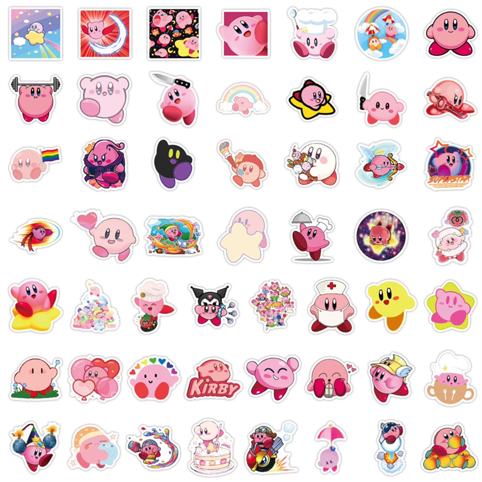 Mua 50PCS Kirby Stickers Pack, Cute Cartoon Gaming Stickers for Water ...