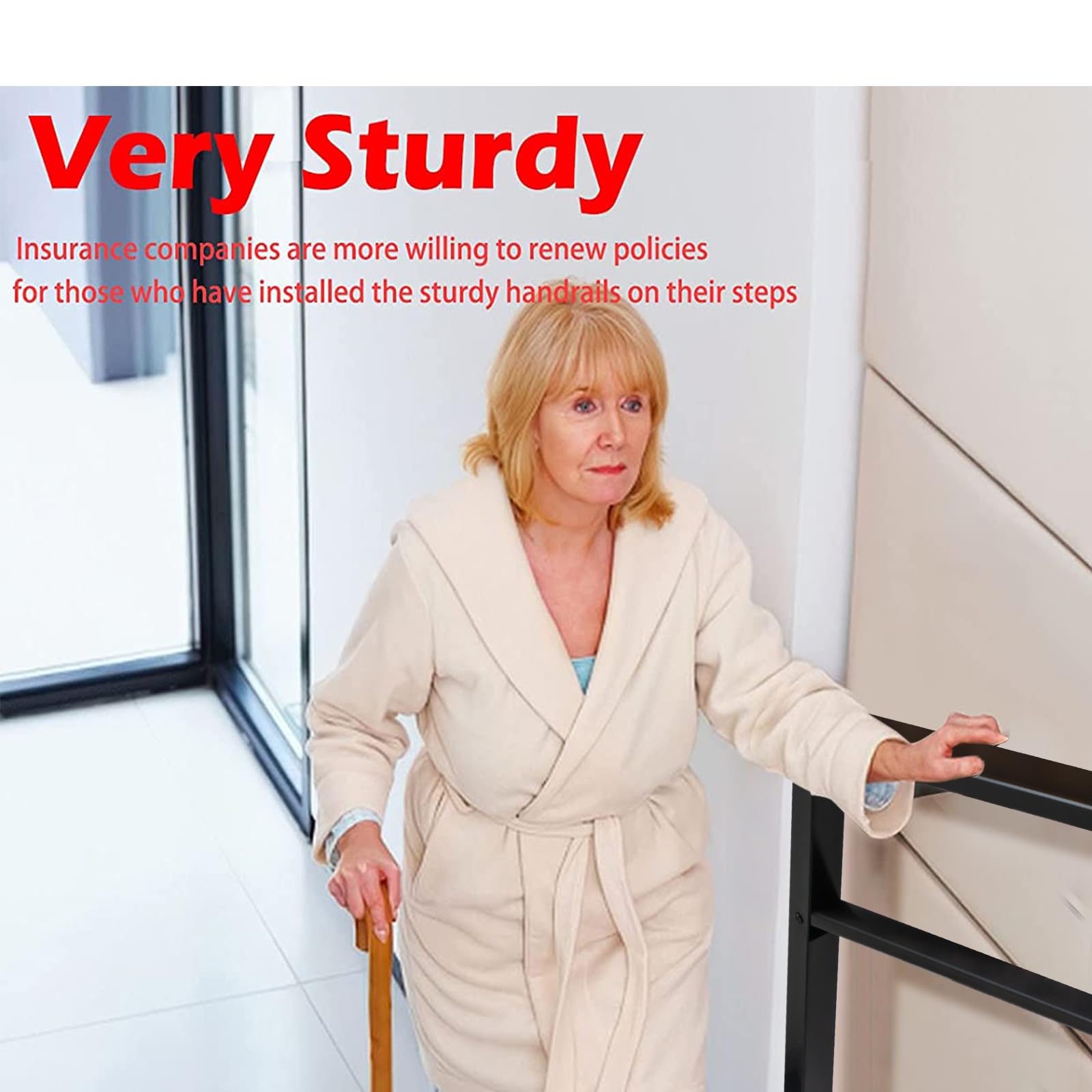 Mua Metty Metal Handrails for Outdoor Steps - 1 to 5 Step Wrought Iron ...