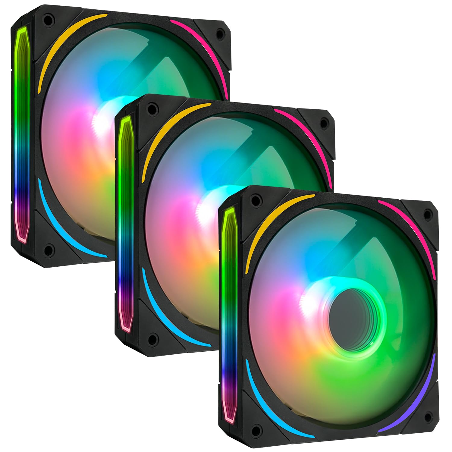 Mua RGB Fans 120mm PWM Fans 3 Pack PC argb Fans, HA-120 pc pwm RGB Fans ...