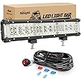 Amazon.com: Nilight 13.5 Inch Side Shooter LED Light Bar Quadruple Row Spot Flood Combo Lights w ...