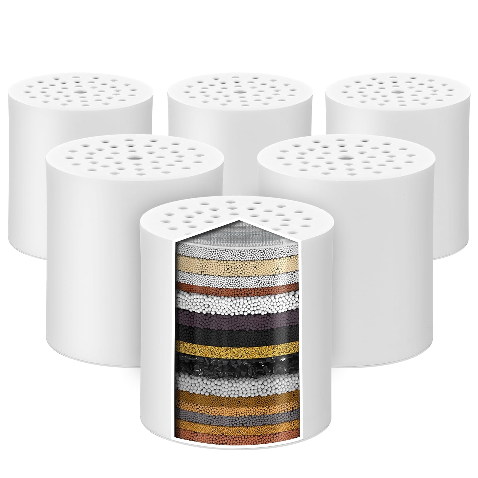 6 Pack 20 Stage Shower Filter Replacement by Cenipar Shower Cartridge ...