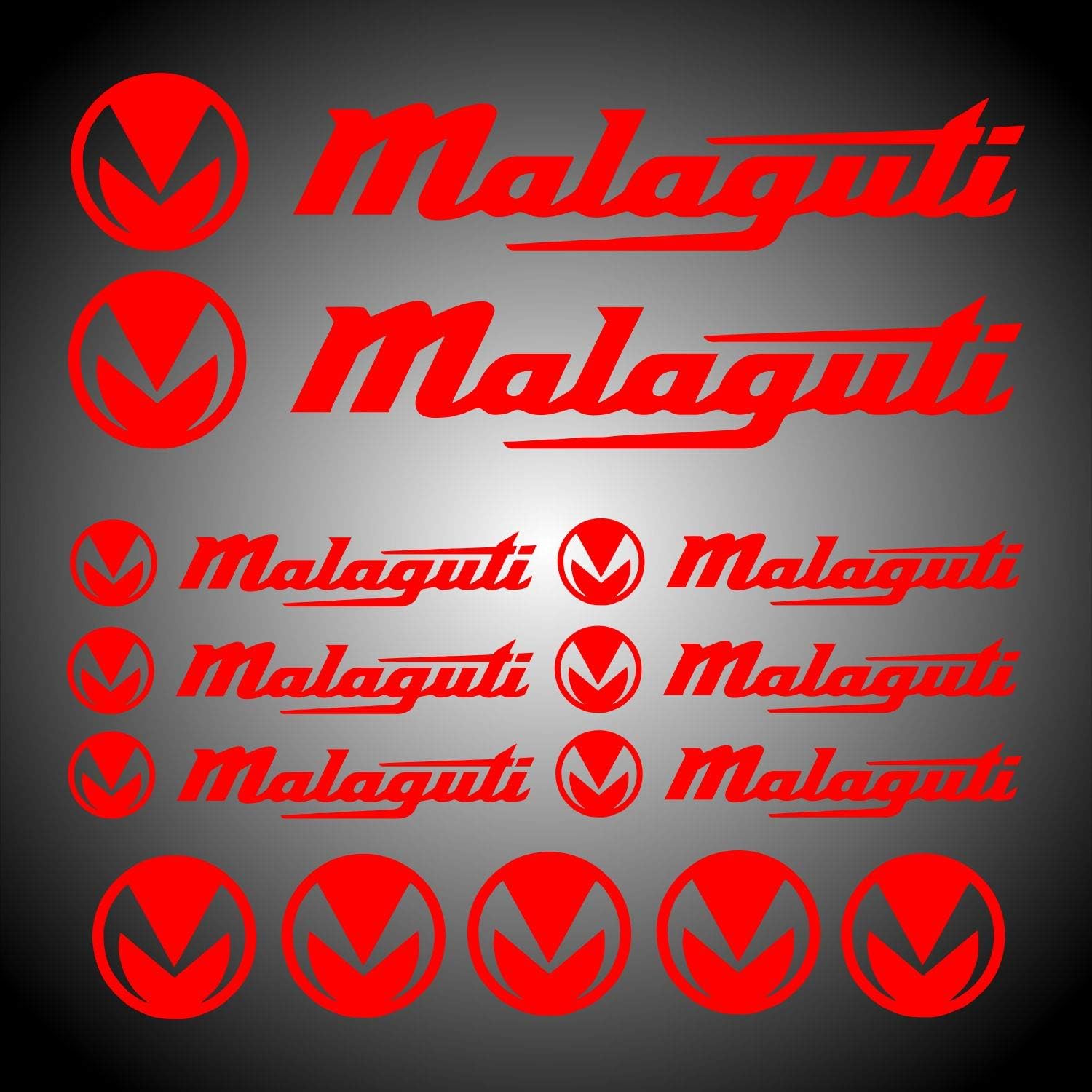 myrockshirt Malaguti Sponsorset ca. 30cm Aufkleber für Motorrad Bike ...