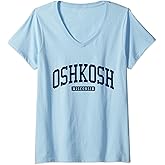 Amazon.com: Oshkosh Wisconsin WI College University Style Navy T-Shirt ...