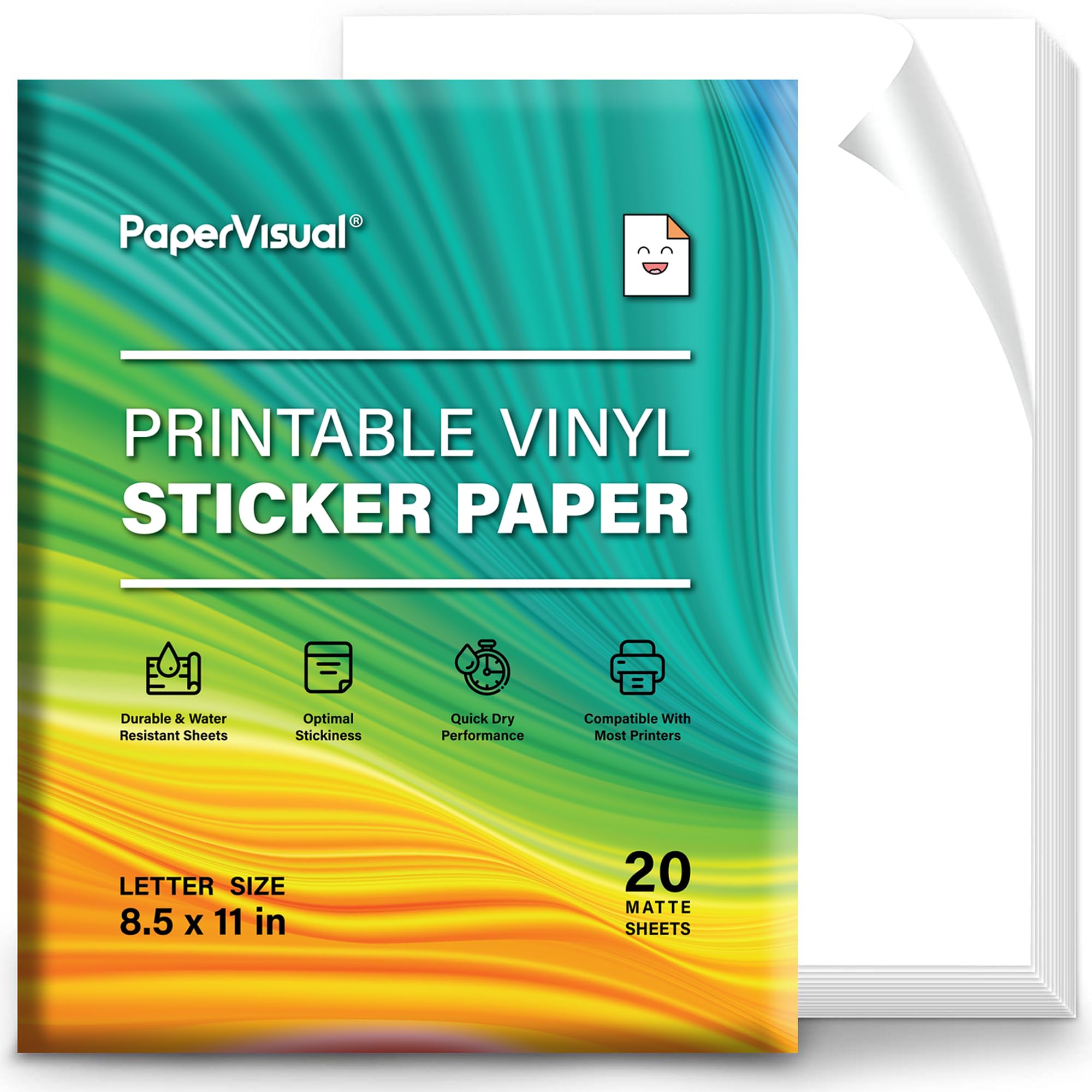 Mua Printable Permanent Vinyl Paper - 20 Sticker Sheets For Printer ...
