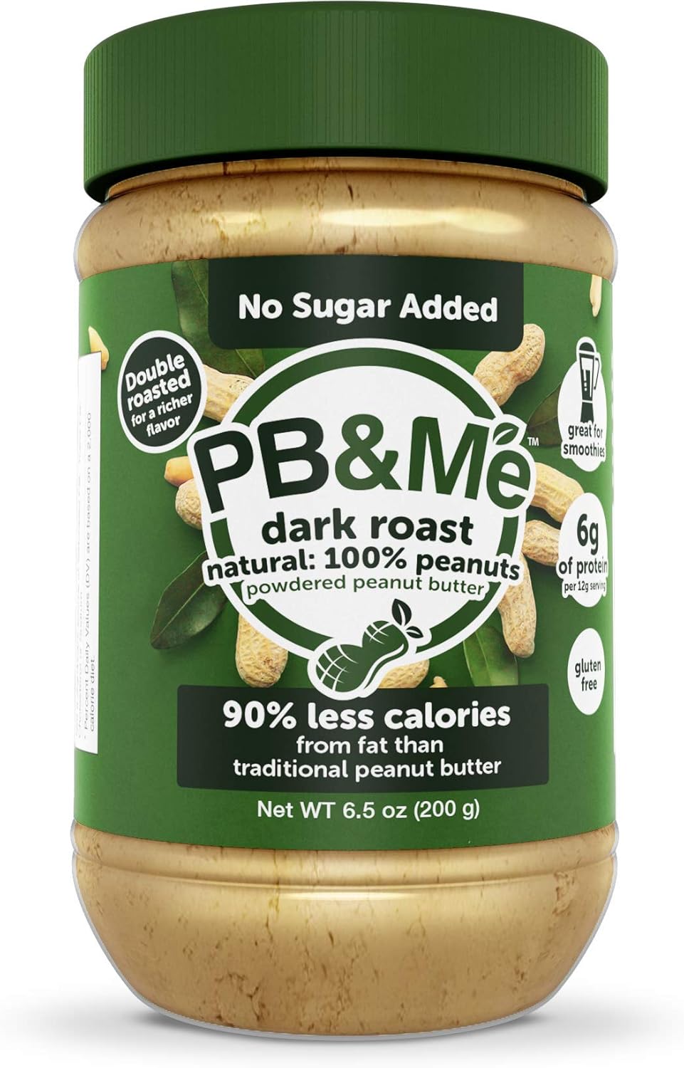 PB&Me Dark Roast Powdered Peanut Butter, No Sugar Added, 200g, 1 Count ...