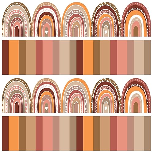 80 Pieces 78ft Rainbow Bulletin Board Border Rainbow Striped Bulletin ...