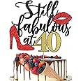 Amazon.com: Crseniny Still Fabulous at 40 Cake Topper,Happy 40th ...