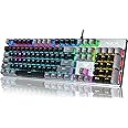 Amazon.com: AULA Gaming Keyboard, 104 Keys Wired Mechanical Keyboard ...