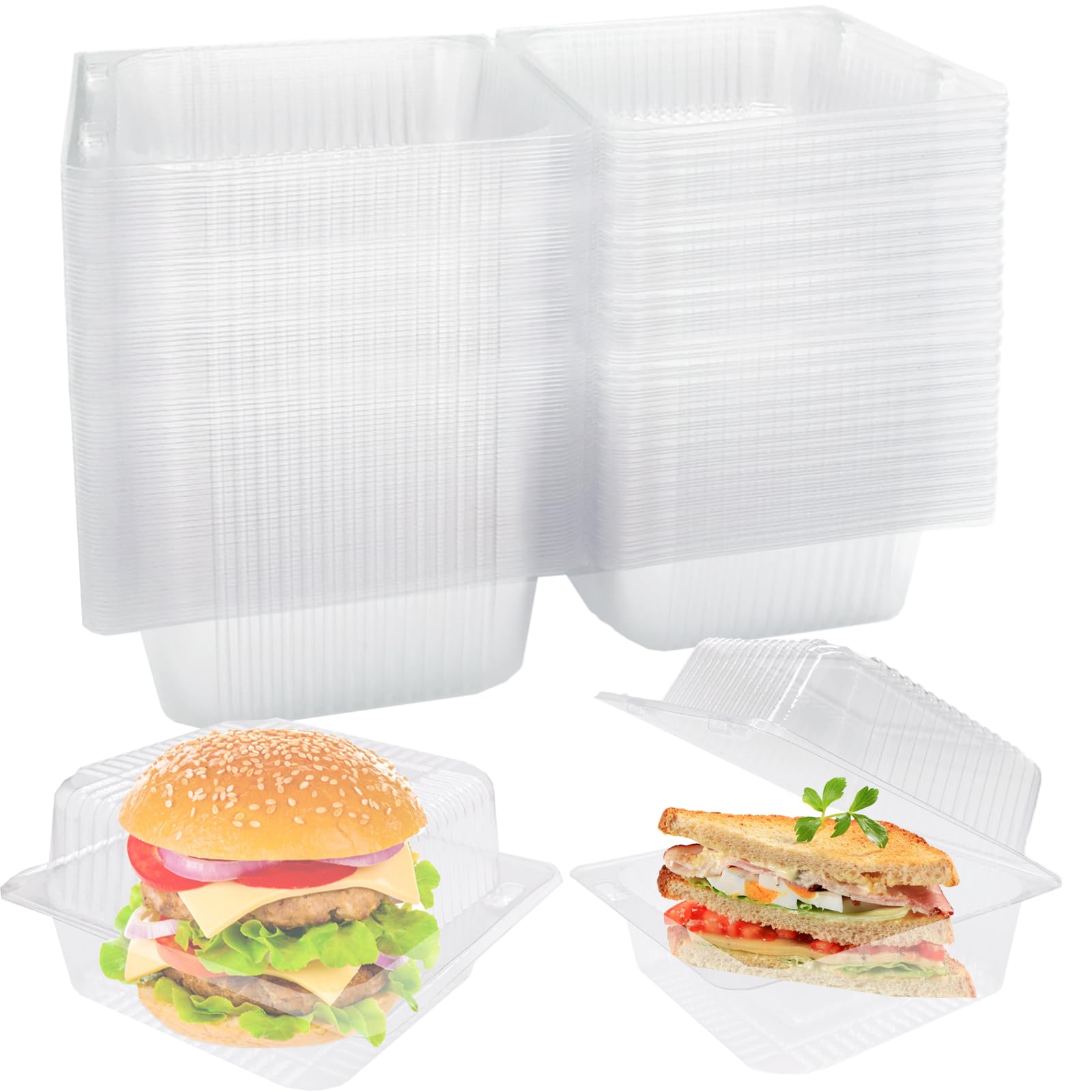 Mua OJYUDD 200 Pack Clear Plastic Square Hinged Food Container ...