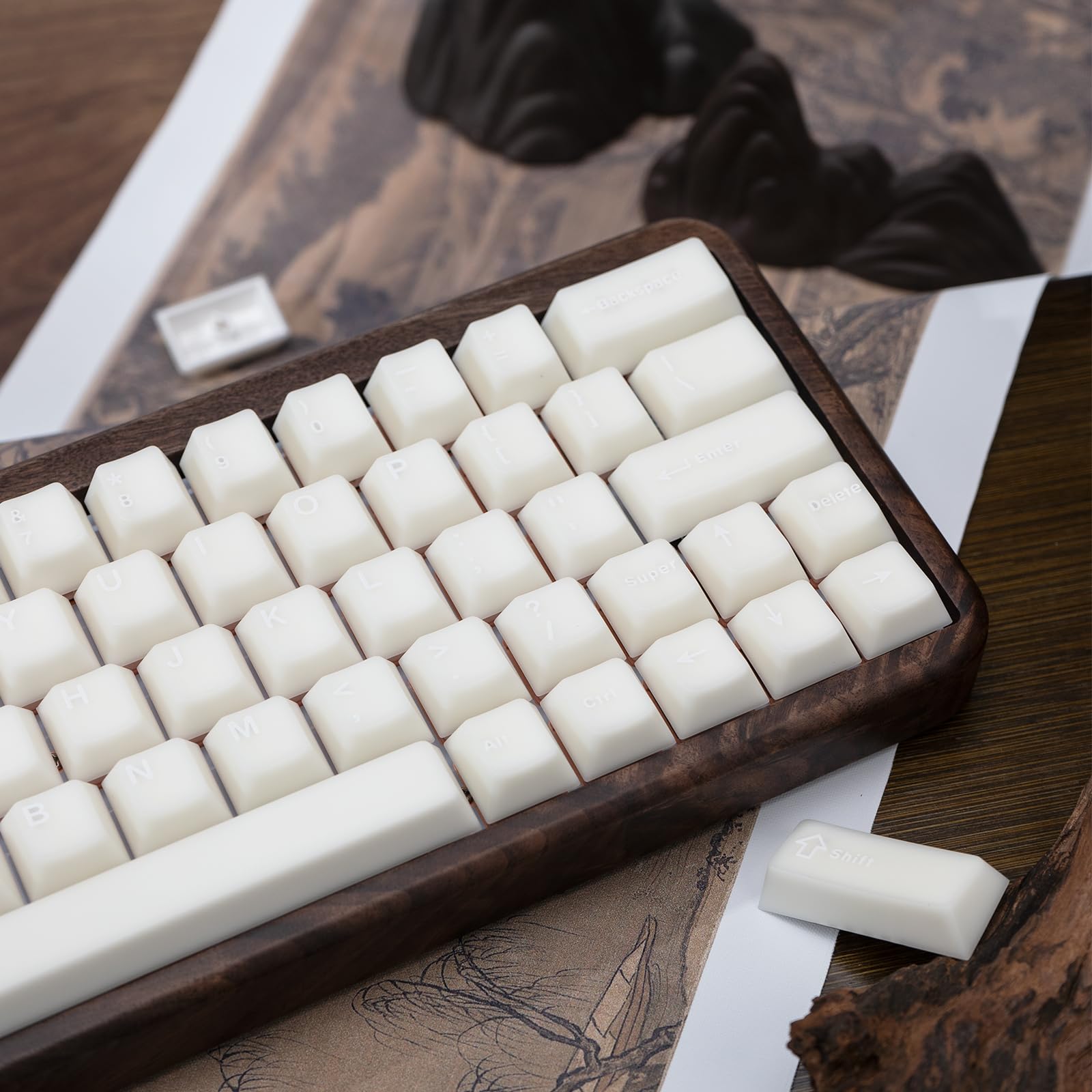 Mua Milky White 114 Keys PBT Keycaps Minimalist Style Custom Keycaps ...