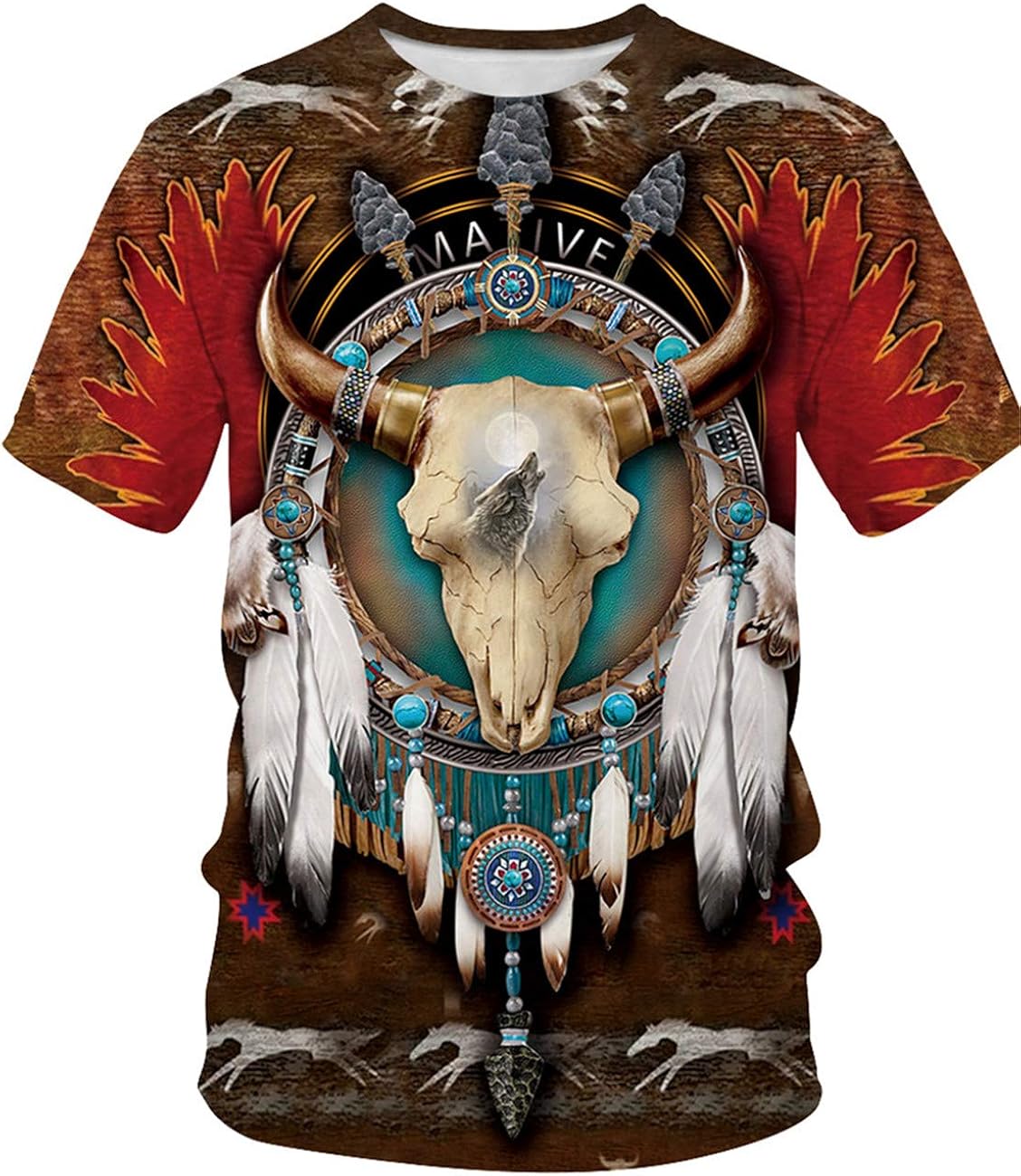 GLUDEAR Men's Summer Casual 3D Print Native Americans Tribal Tee Shirt ...