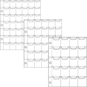 Amazon.com : Hicarer Pocket Coin Pocket Page Protectors, 3 Size Coin ...