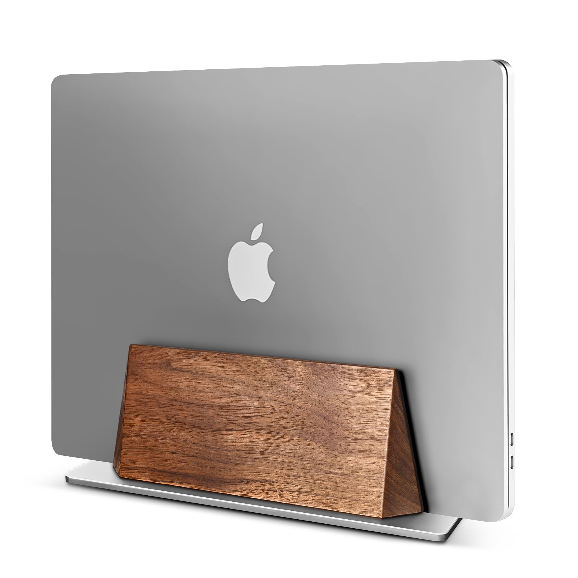 muso wood Vertical Laptop Stand, Walnut Laptop Holder Desktop Stand ...