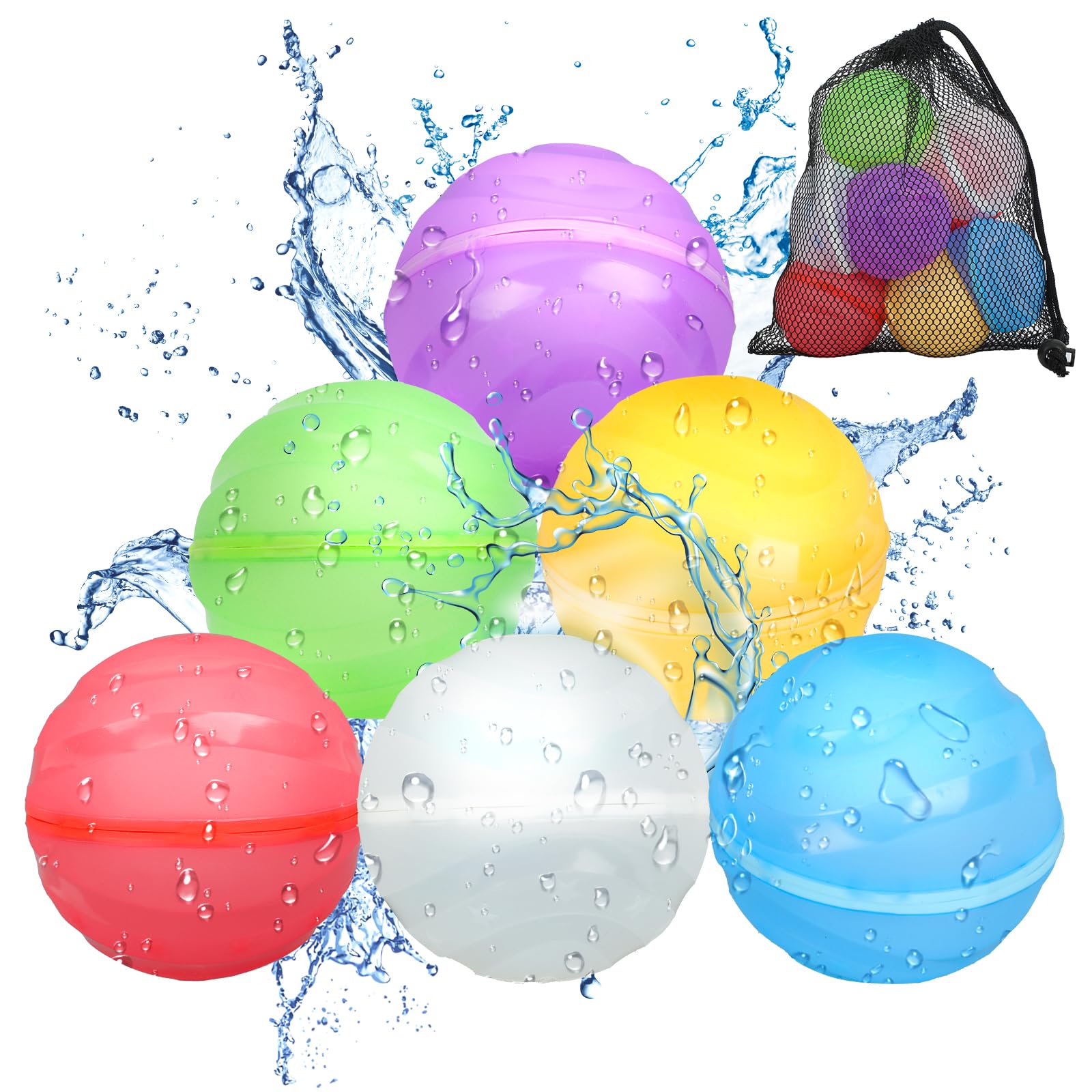 UMYQAQ 2024 Seashell shaped Reusable Water Balloons, Easy Quick Fill ...
