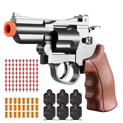 Revolver Toy Gun Pistol, Soft Bullet Toy Foam Pistol with 80 Bullets ...