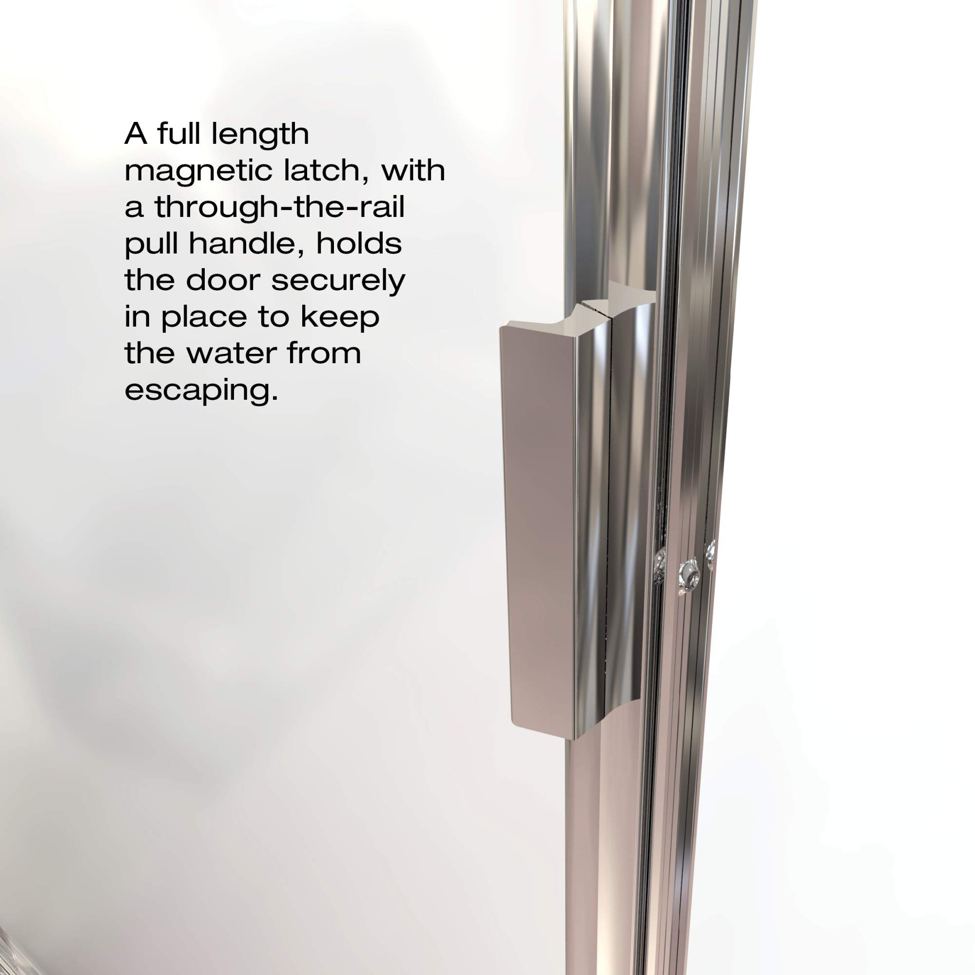 Basco Shower Door Deluxe , Glass Shower Door, Obscure Glass, Silver Finish, 29.75 - 31.5 In ...