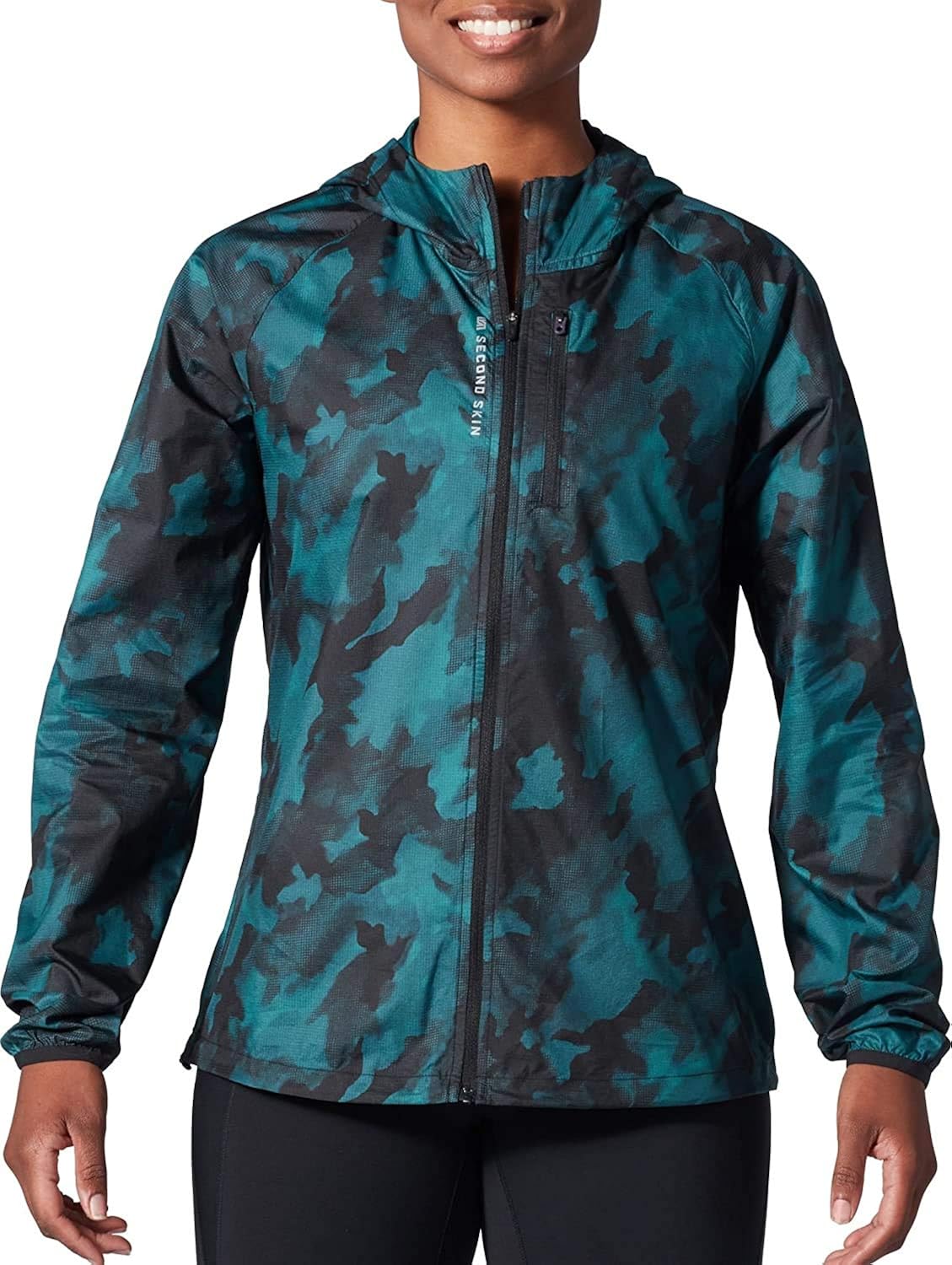Second Skin Secondskin Women's Packable Printed Jacket (L, Cosmic Camo ...