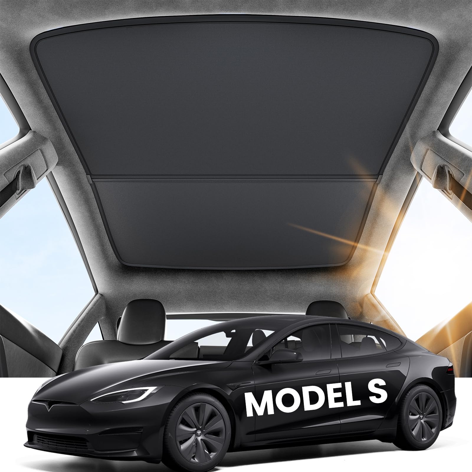 REEVAA 2025 Upgrade Tesla Model S Sunshade Roof [No Gaps, No-Sagging ...