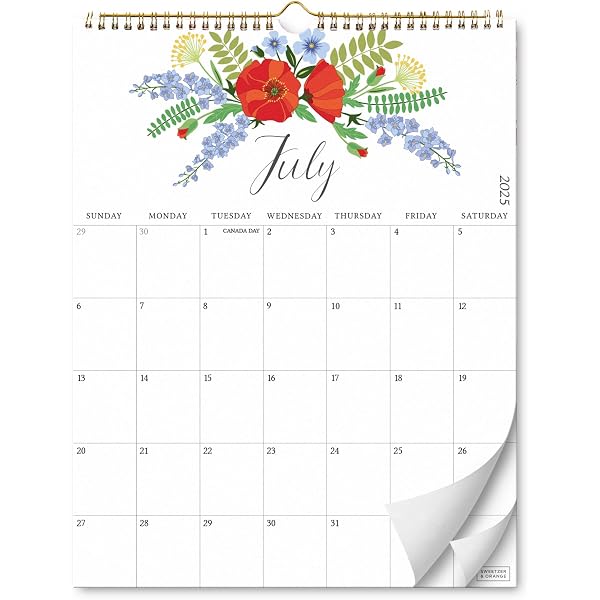 18 Month Wall Planner Twelve Flowers 18 Month Wall Calendar 2025-2026 ...