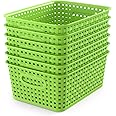 Amazon.com: WYT 6-Pack Plastic Small Shelf Storage Weave Baskets ...