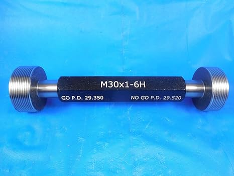 New M30 X 1.0 6H Metric Thread Plug GAGE 30.0 1 GO NO GO P.D.'S= 29.350 ...