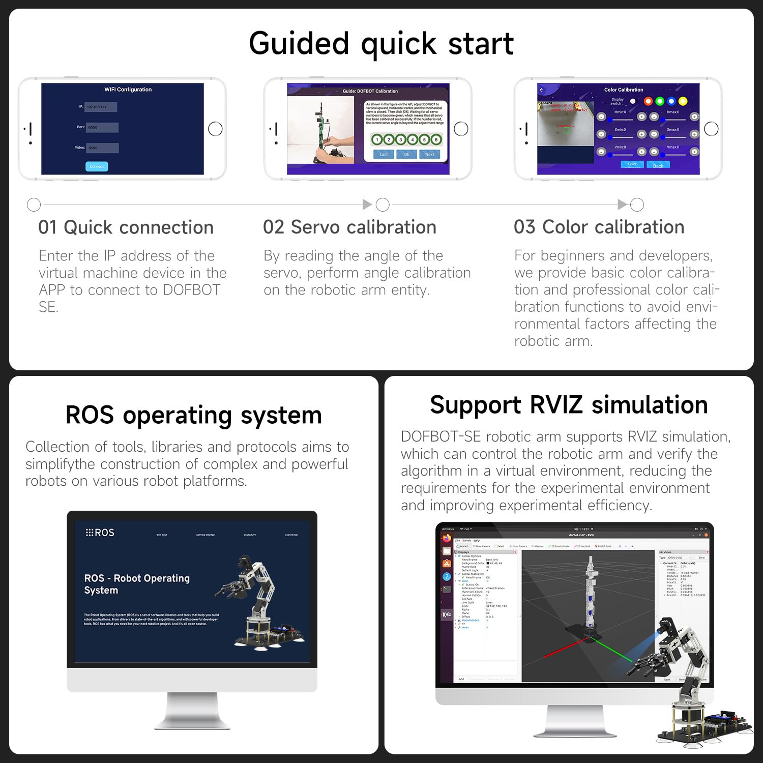 Yahboom Robot Arm ROS Virtual Machine As Controller Programmable AI Visual Recognition 6DOF ...
