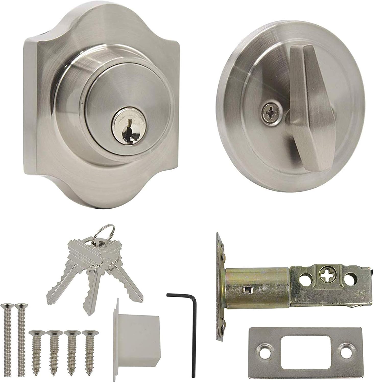 Probrico Vintage Deadbolt Security Door Lock with Key Single Cylinder ...