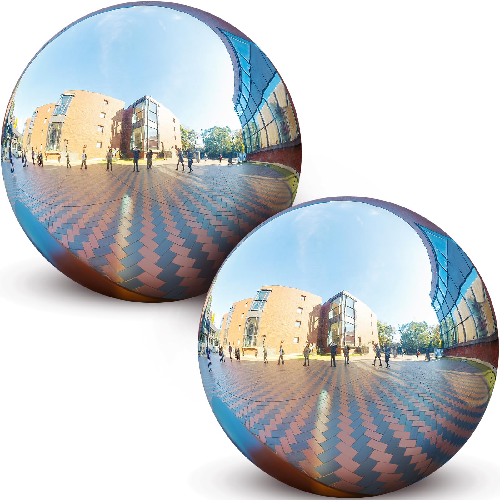 Suzile 2 Pieces 10 Inch Gazing Ball Hollow Gazing Mirror Ball Stainless ...