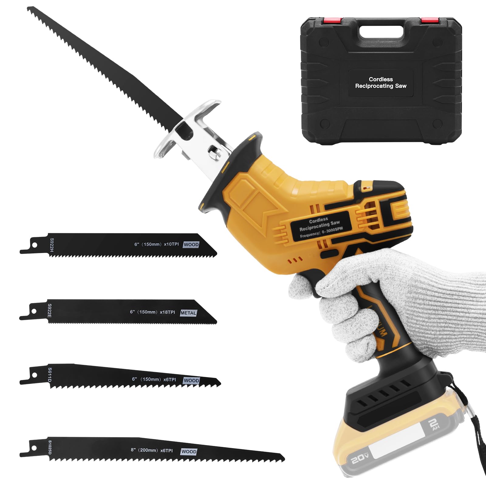 Cordless Reciprocating Saw for DeWalt 20V Battery, Brushless Power ...