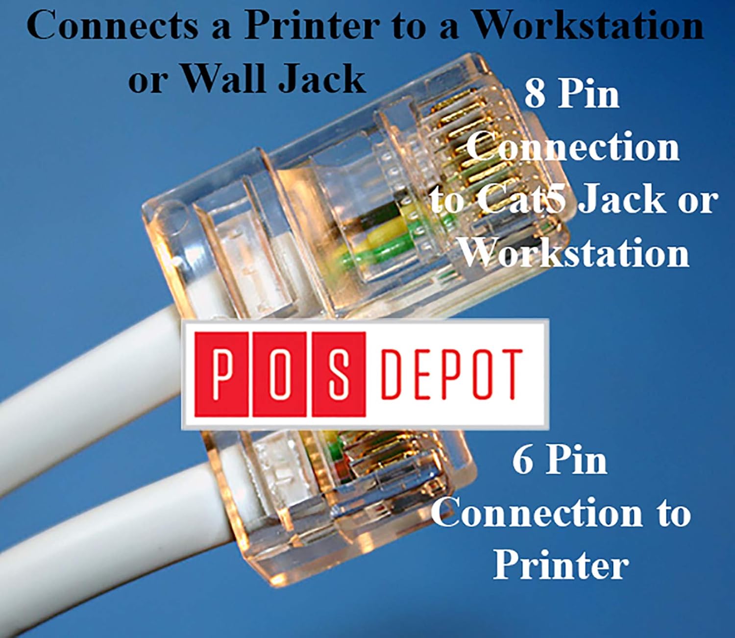 Epson idn Cable 300319 – 001 (7,6 m). rj45-rj12 Oracle micros OEM ...
