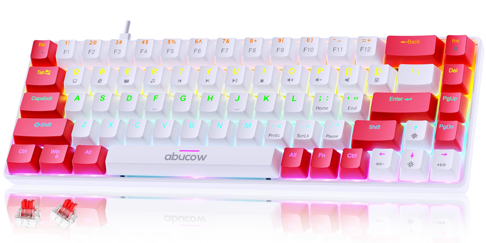 Mua 68-Key Mechanical Keyboard with Colorful Backlight 60% Gaming ...