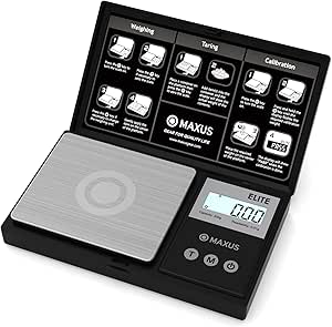 Amazon.com: Precision Pocket Scale 200g x 0.01g, MAXUS Elite Digital Gram Scale Small Herb Scale ...