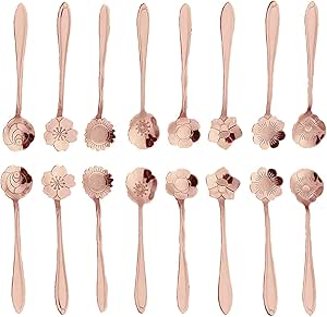 Amazon.com: 16 Pcs Flower Spoon Coffee Teaspoon Set, ESRISE Stainless ...