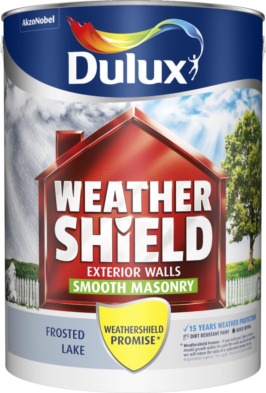 Dulux Weather Shield Smooth Masonry Paint, 5 L - Frosted Lake: Amazon ...