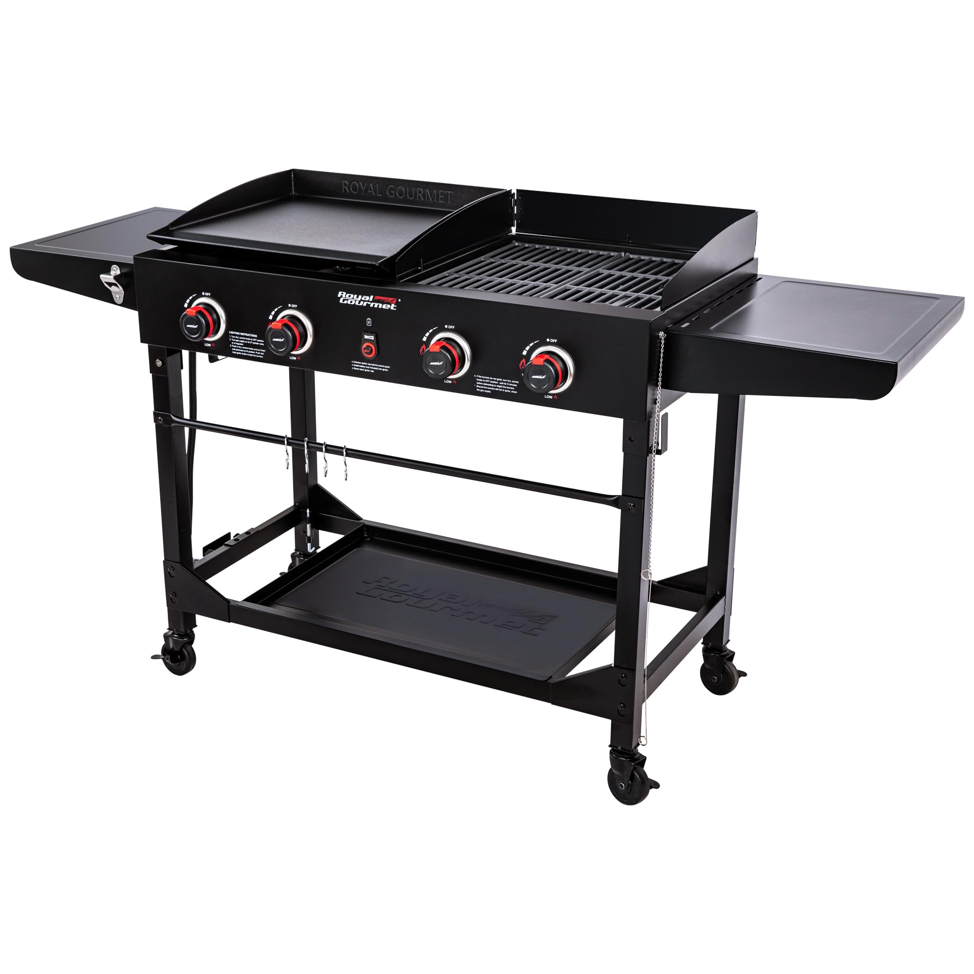 Royal Gourmet GD402 4-Burner Propane Gas Grill and Griddle Combo with ...