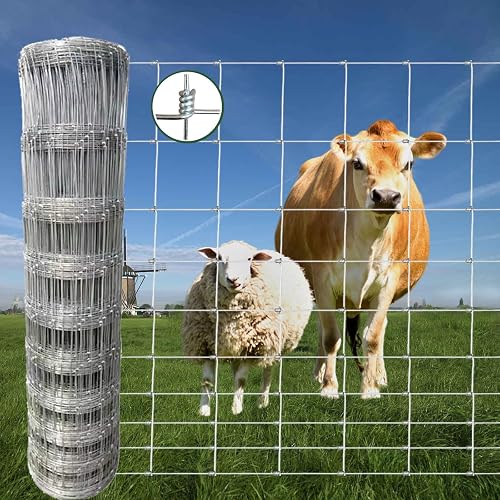 Farm Fence, 4ft x 164ft Galvanized Wire Fencing, Goat, Sheep & Deer ...
